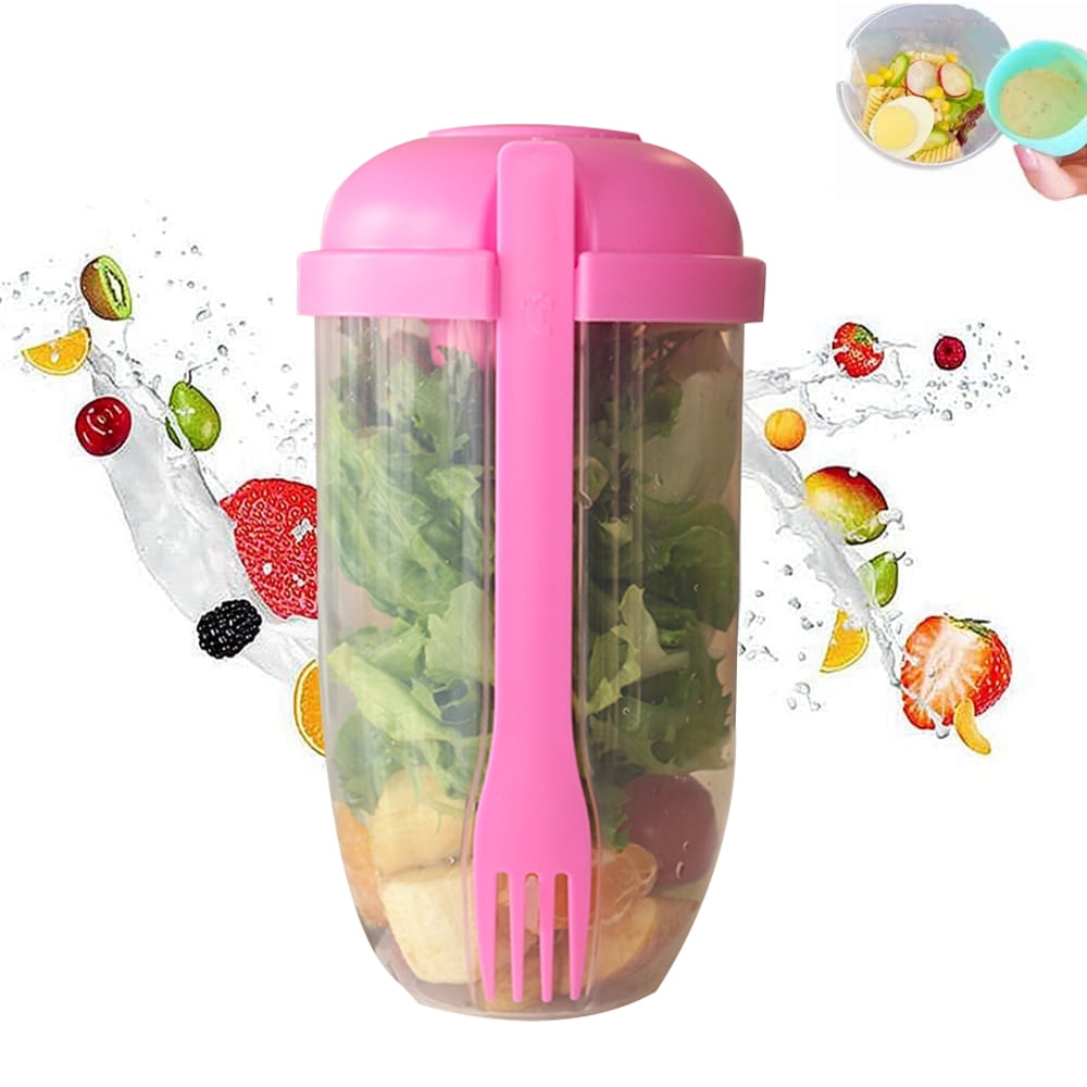 Fresh Salad to Go Container Set, Keep Fit Salad Meal Shaker Cup with ...