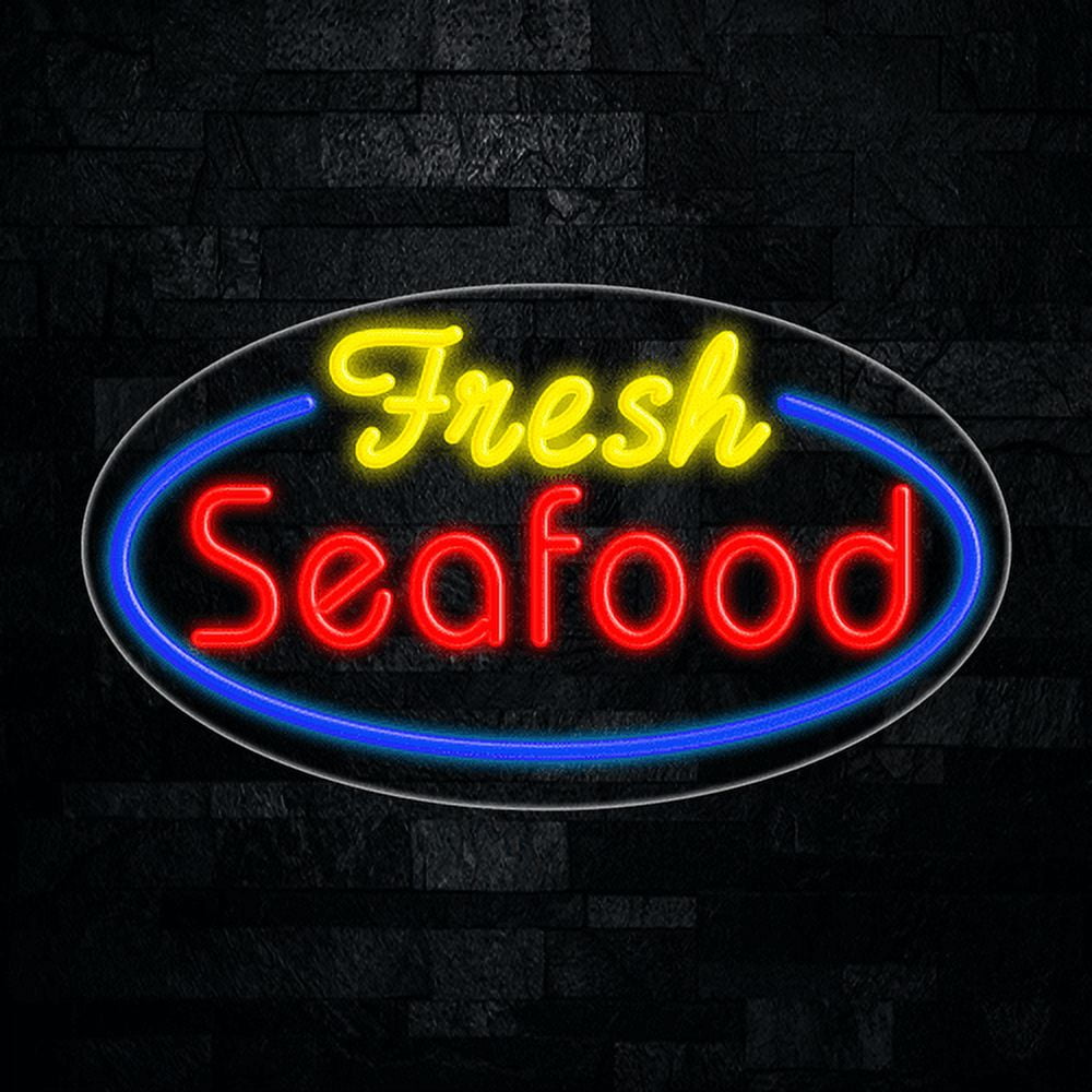 Fresh Seafood LED Neon Sign 28"L x 16"H #34522 - Walmart.com
