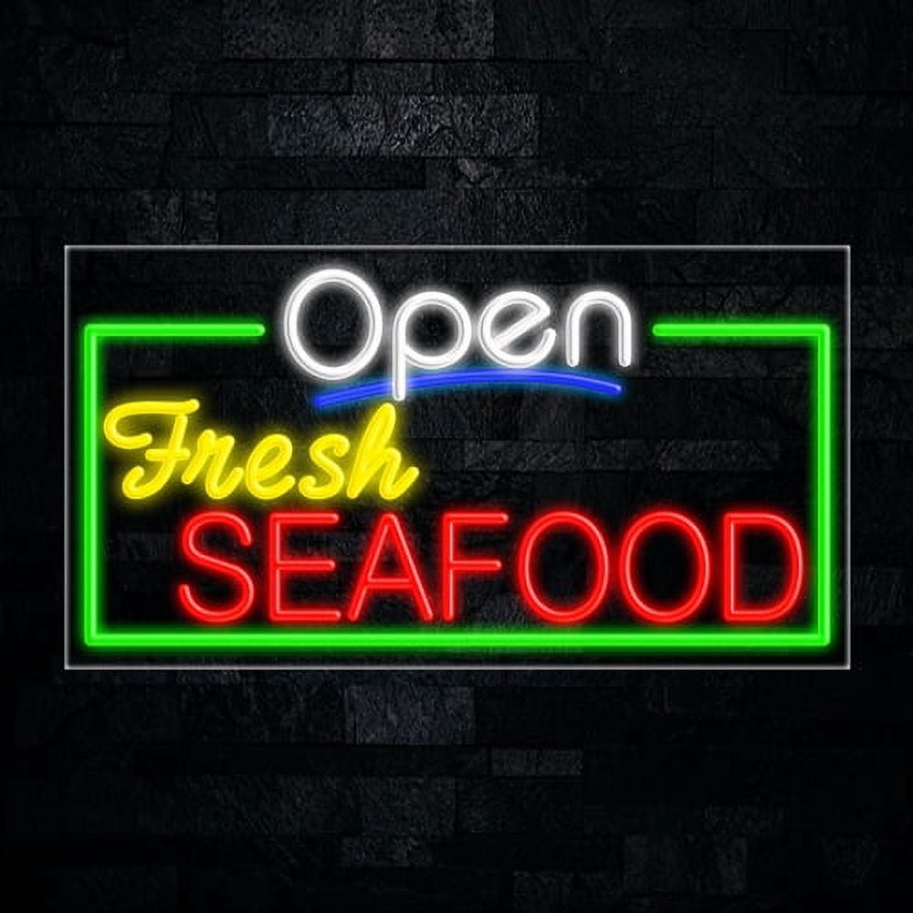 Fresh Seafood LED Neon Sign 33"L x 18"H #35731 - Walmart.com