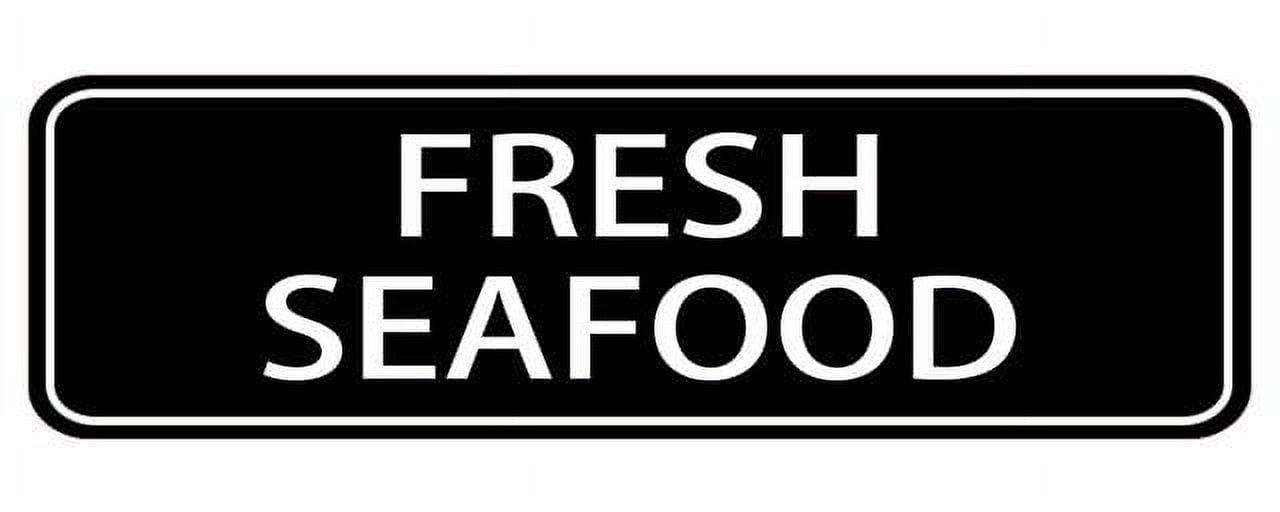 Fresh Seafood Sign,10 X 3 Inches Acrylic Plaque With Strong Adhesives ...
