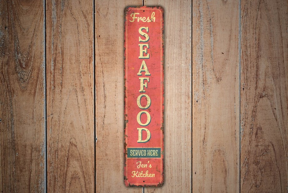 Fresh Seafood Sign Seafood Restaurant Fresh Seafood Decor Vintage Style ...