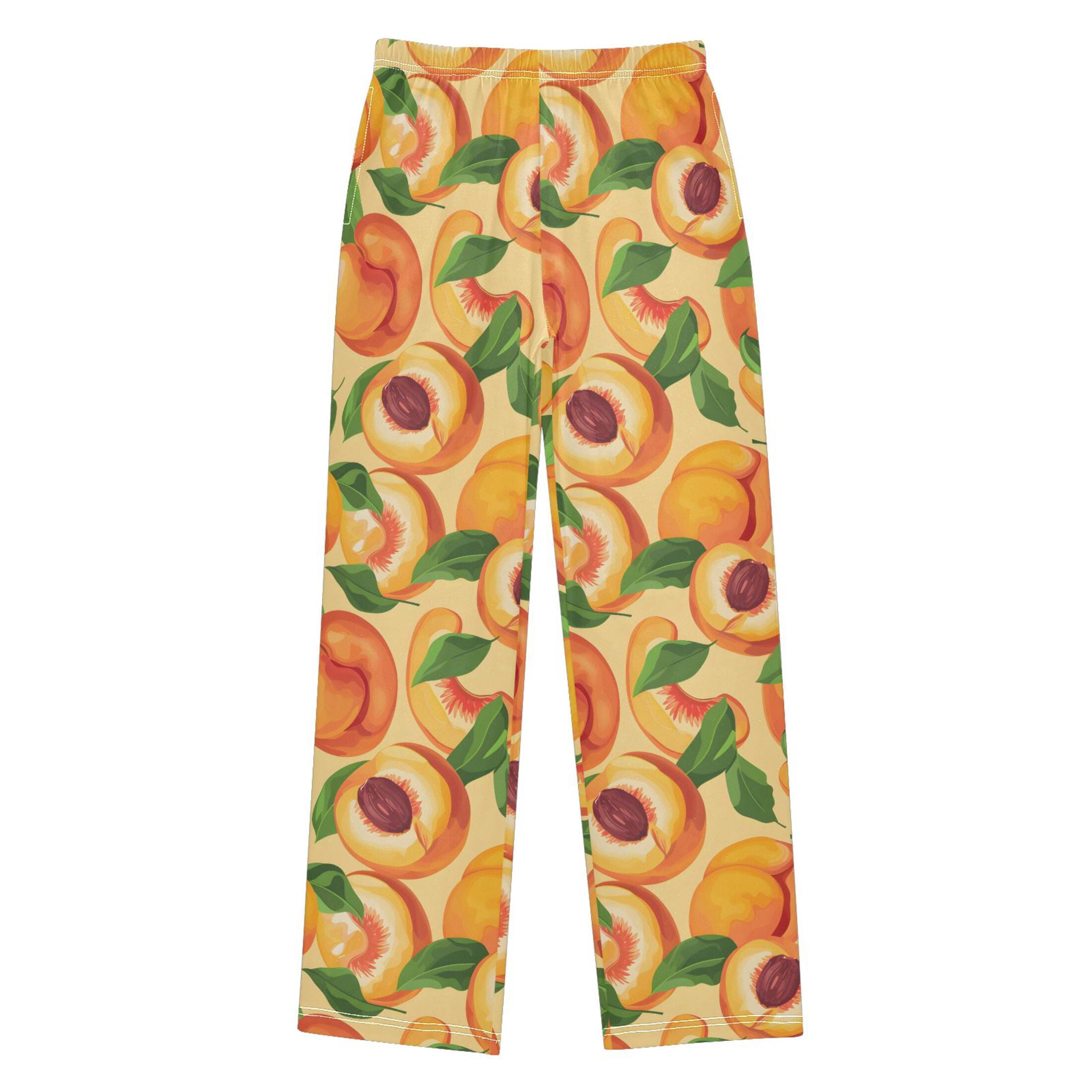 Fresh Slices Peach Fruits Christmas Pajama Pants Soft and Lightweight ...