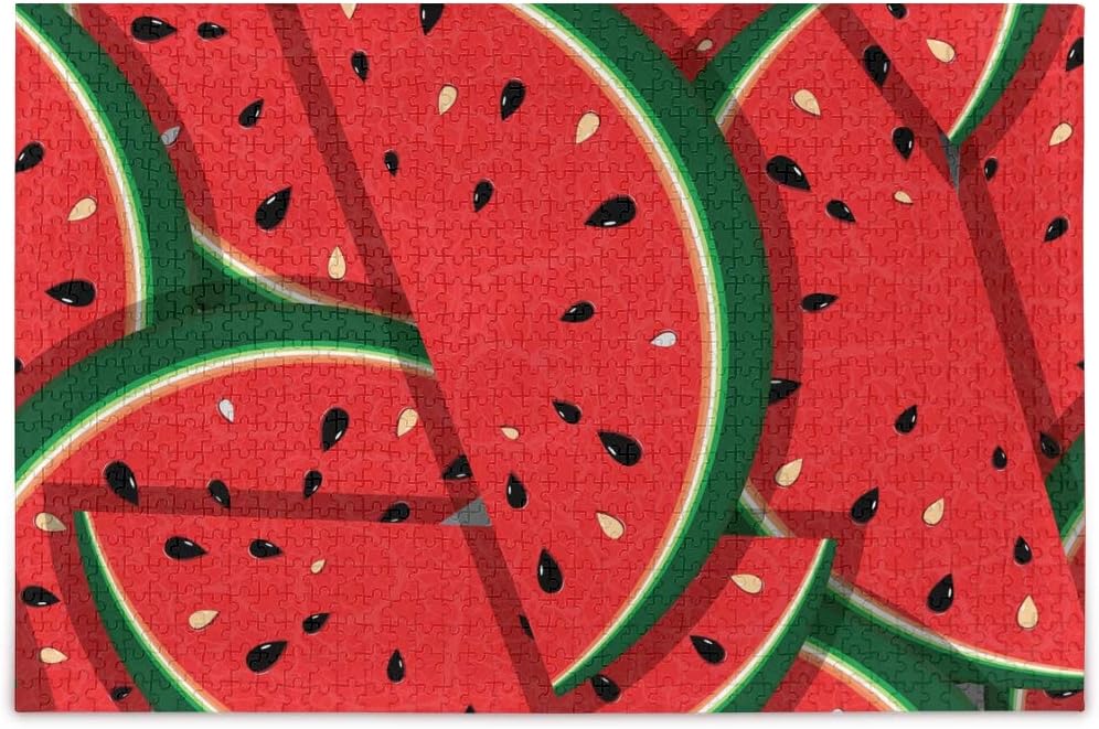 Fresh Slices of Red Watermelon Jigsaw Puzzle for Adults 300 Pieces, Fun ...
