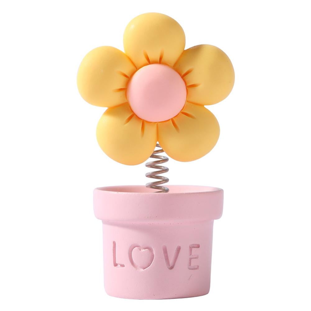 Fresh Small Flower Pot for Car Accessories Healing Series Cute Potted ...