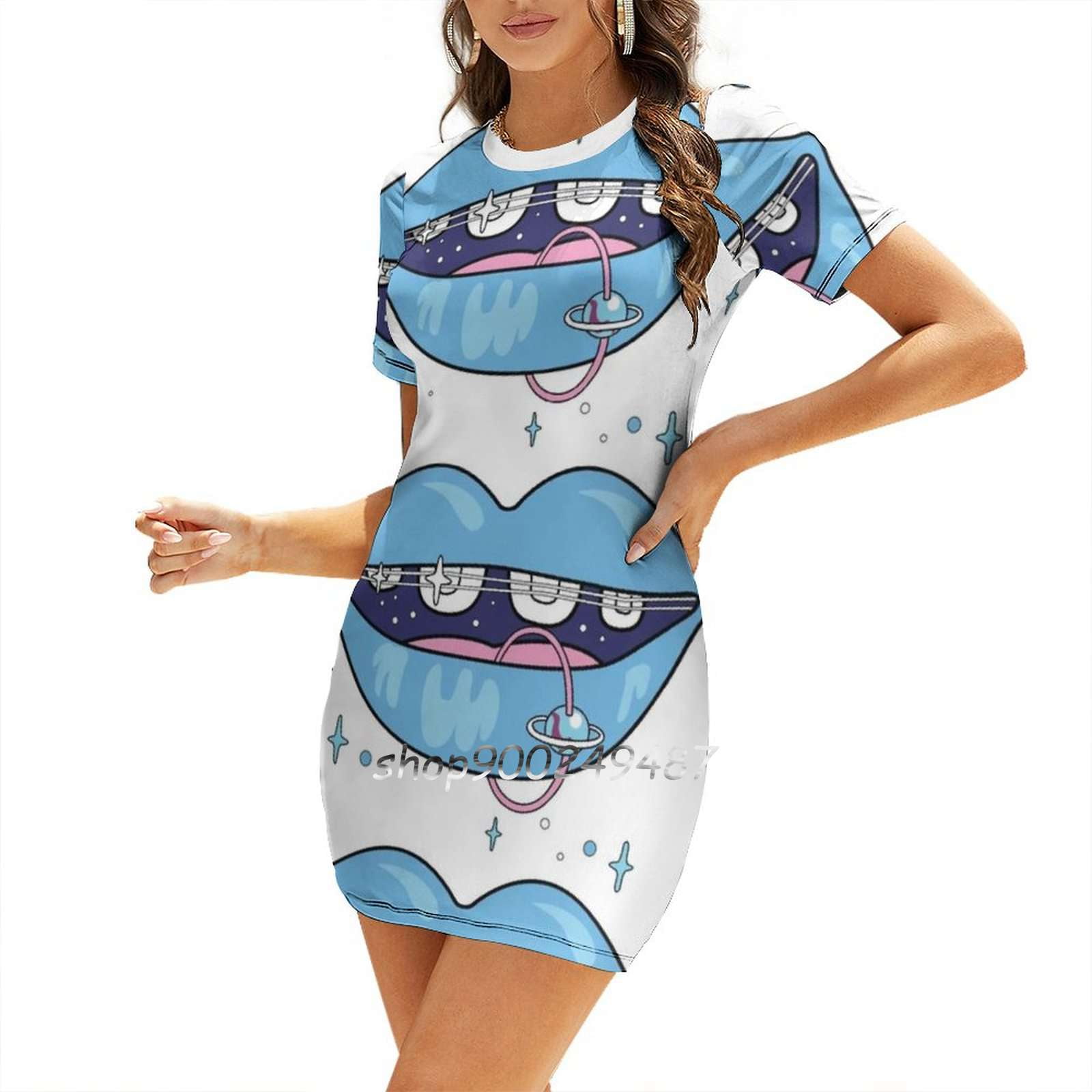 Fresh Smile Evening Party Dresses Midi Sexy Dress Female Sweet One ...