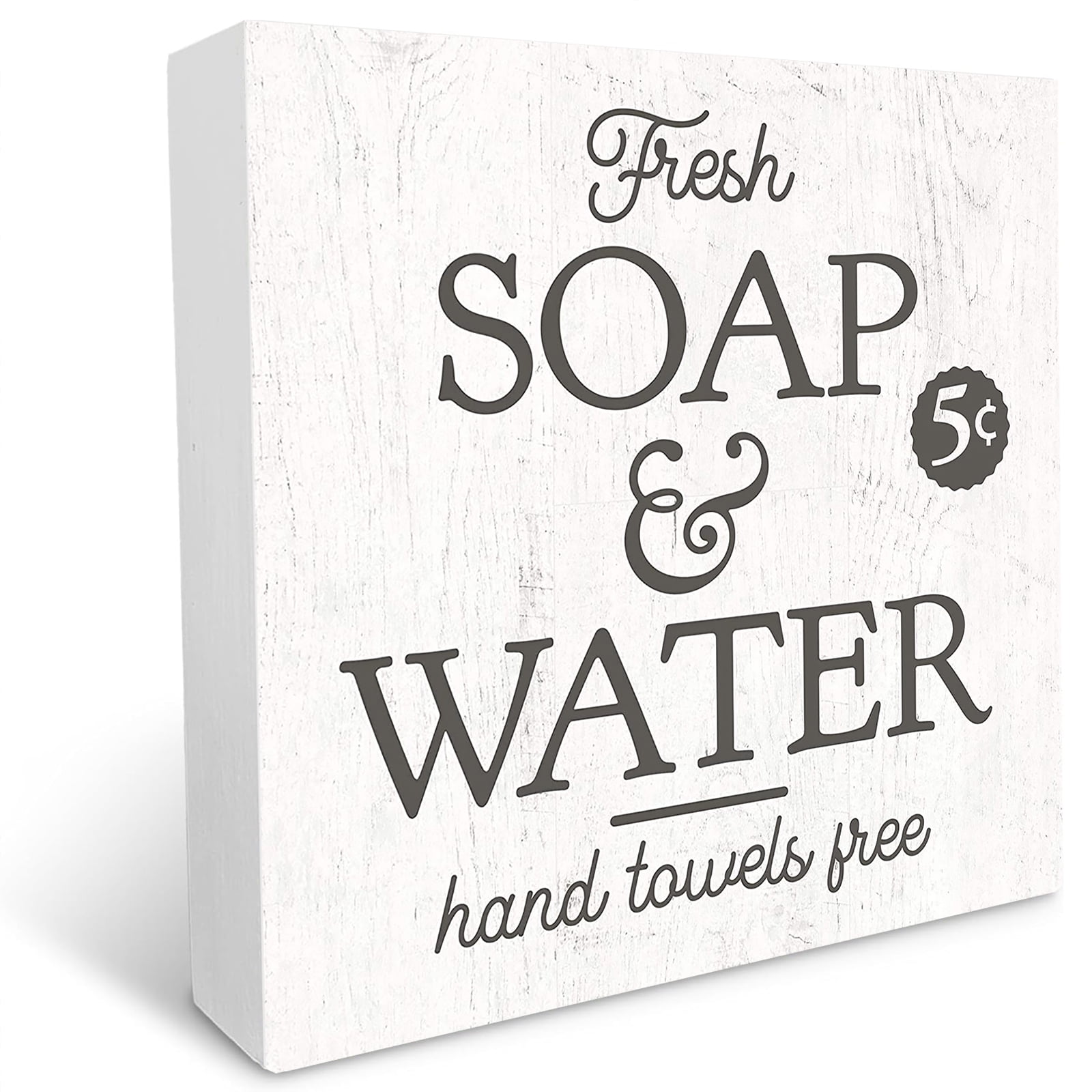 Fresh Soap and Water Hand Towels Free Wood Box Sign Inspirational Self ...