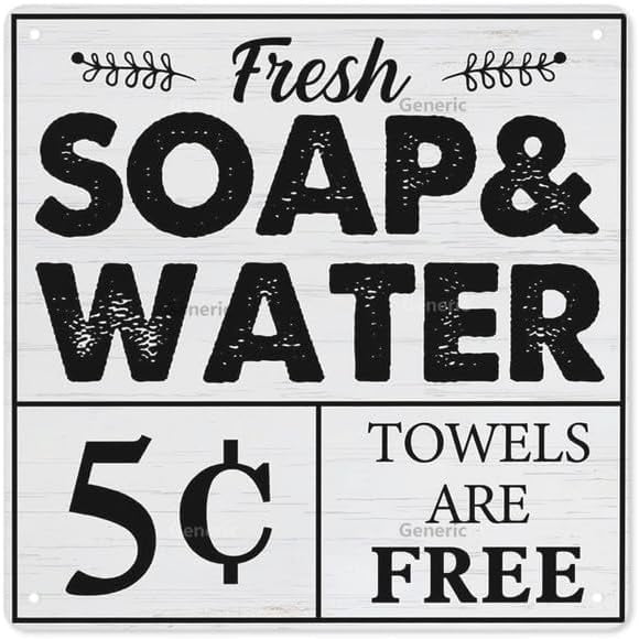 Fresh Soap and Water Sign Decor Rustic Bathroom Signs Sayings ...