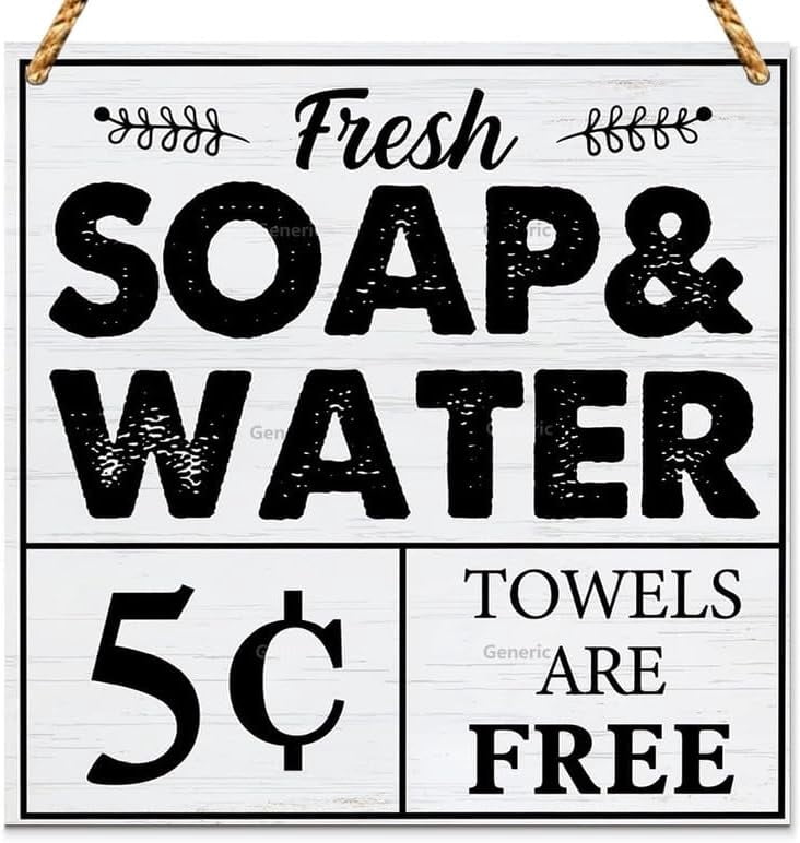 Fresh Soap and Water Wood Sign Decor Rustic Bathroom Wooden Signs ...