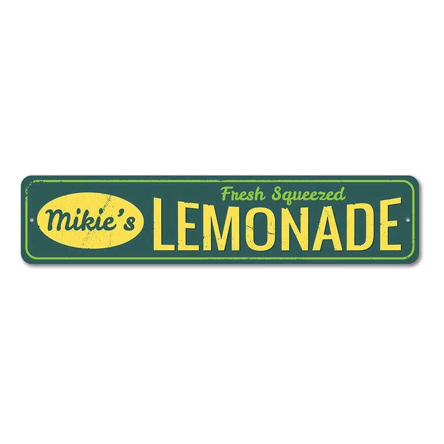 Fresh Squeezed Lemonade Sign Lemonade Stand Metal Decor Sign Size: 4 x ...