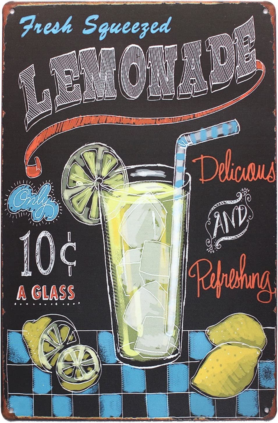 Fresh Squeezed Lemonade Vintage Metal Sign - Walmart.com