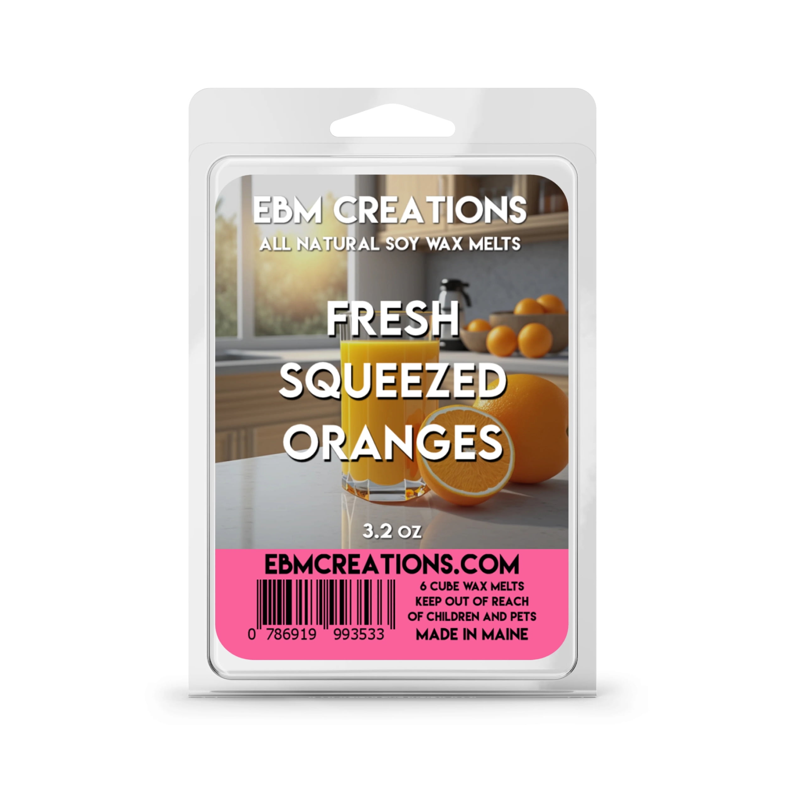 EBM Creations Fresh Squeezed Oranges Scented Soy Wax Melts, 6 Cube 3 ...