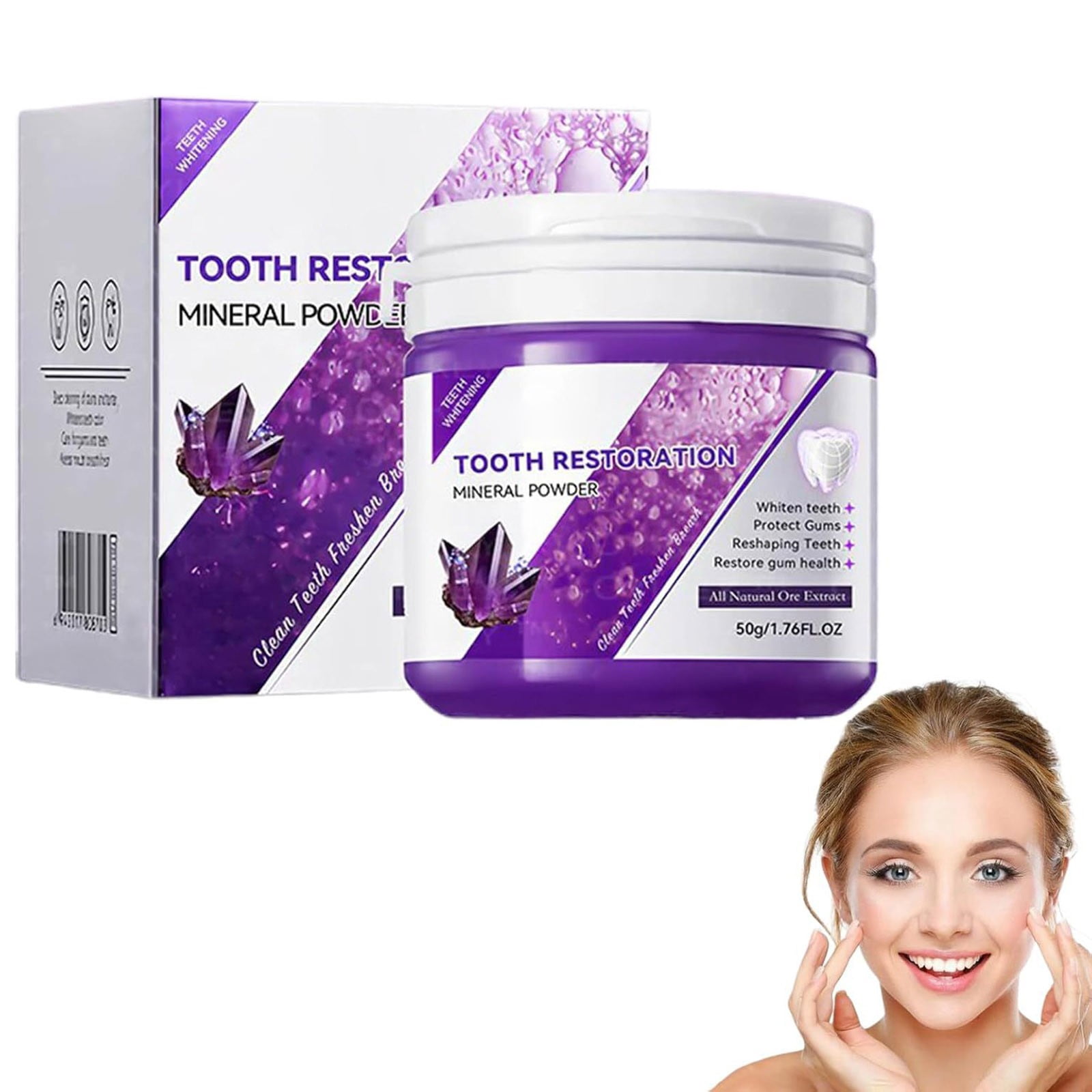 Fresh Stain-Remover Tooth Powder - 50g Natural Whitening and Cleaning ...
