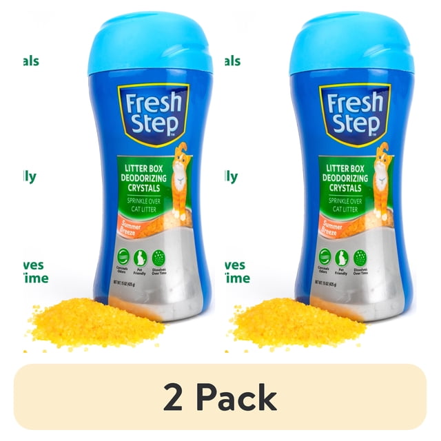 (2 pack) Fresh Step Deodorizing Cat Litter Crystals In Tropical Breeze ...