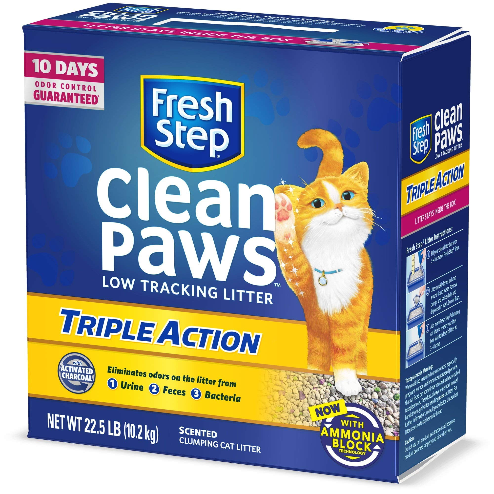 Fresh Step Clean Paws Triple Action Cat Litter Low Track Scented (Pack ...