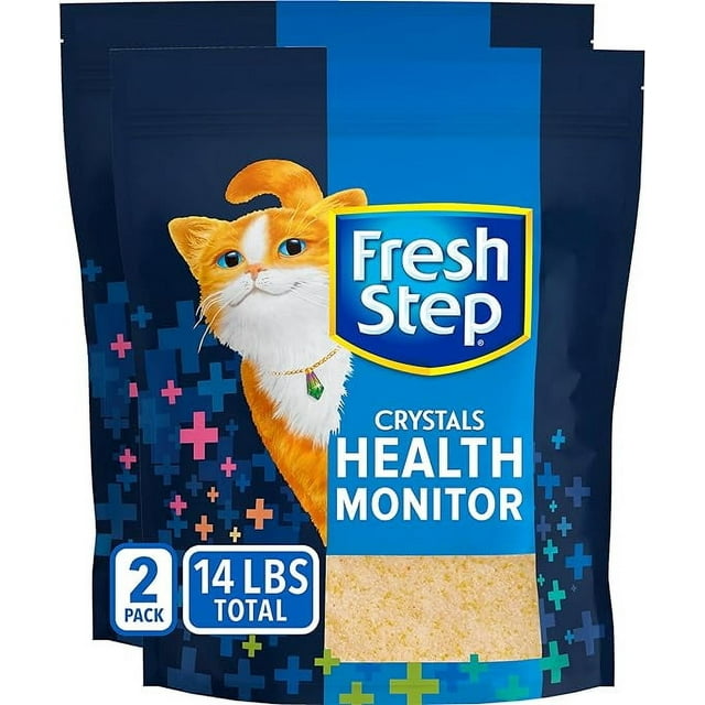 Fresh Step Cat Litter, Unscented, 14 lbs (2x7lb), Health Monitoring ...