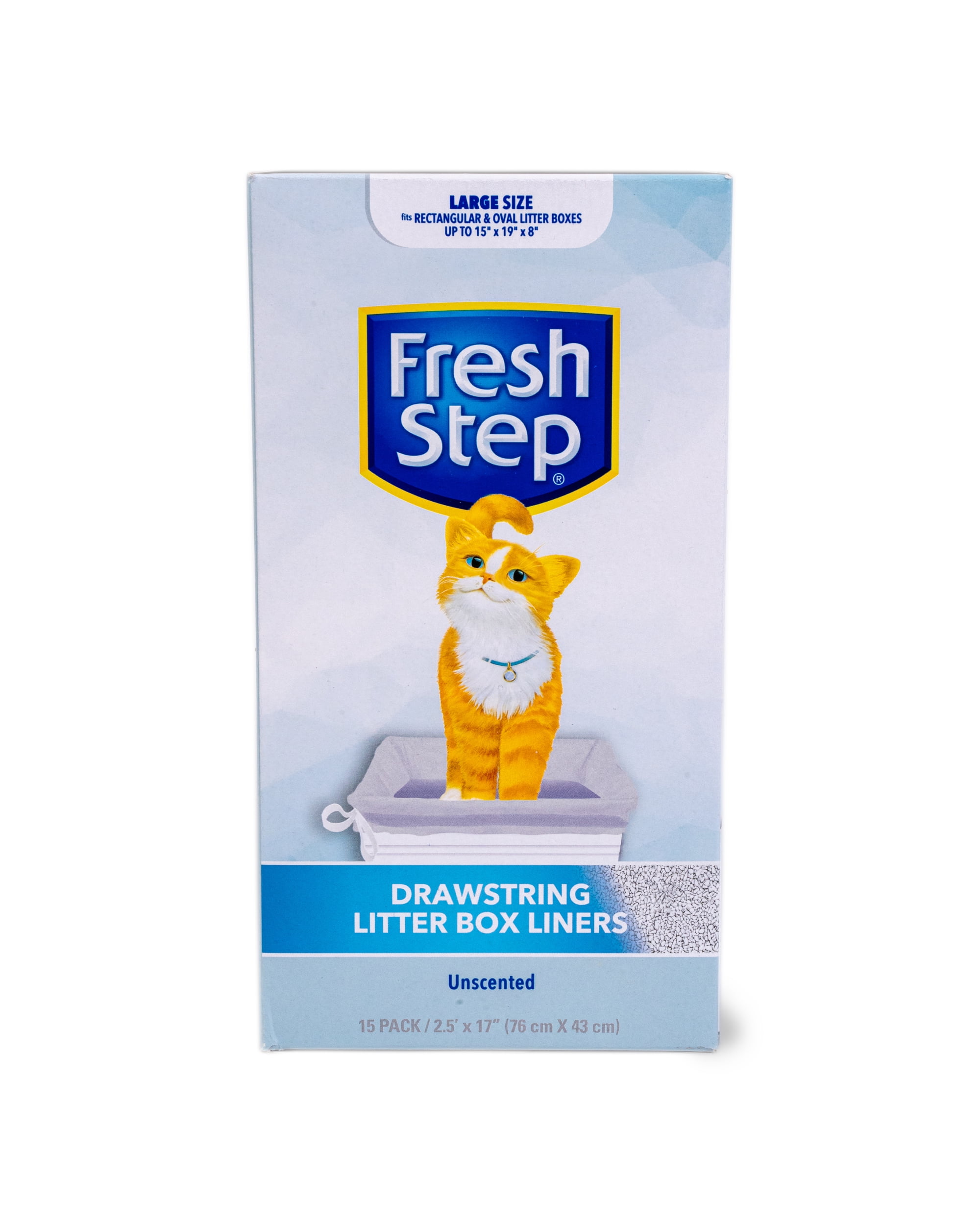 Fresh Step Drawstring Litter Box Liners Unscented, Large Size, 30" x 17 ...