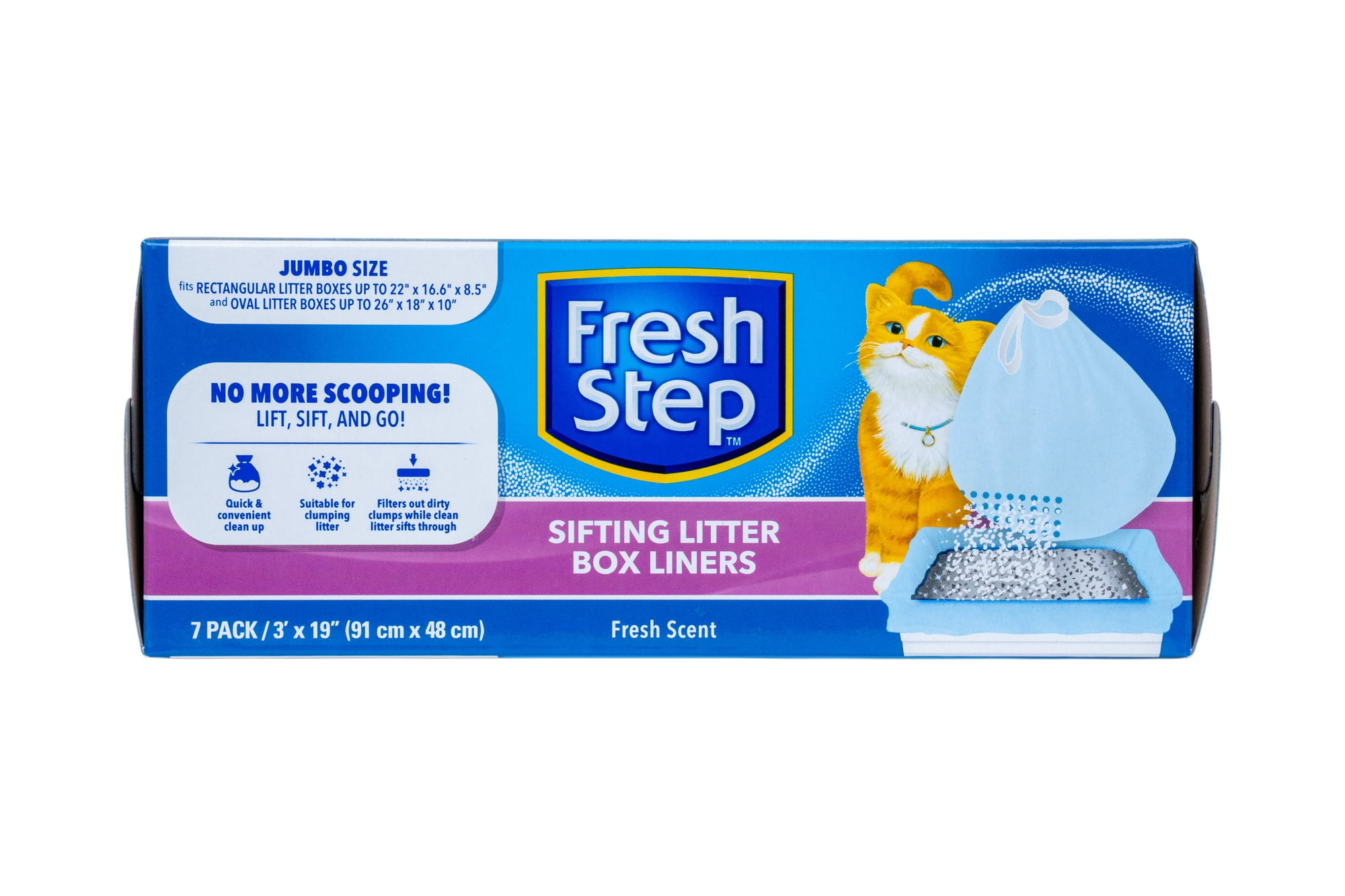 Fresh Step Sifting Litter Box Liners With Drawstring, Scented, Jumbo ...