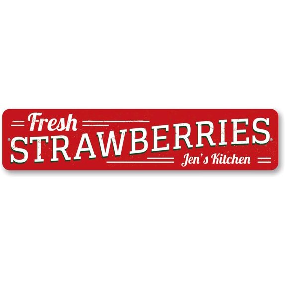 Fresh Strawberries Sign, Kitchen Name Fresh Fruit Sign, Custom Kitchen ...