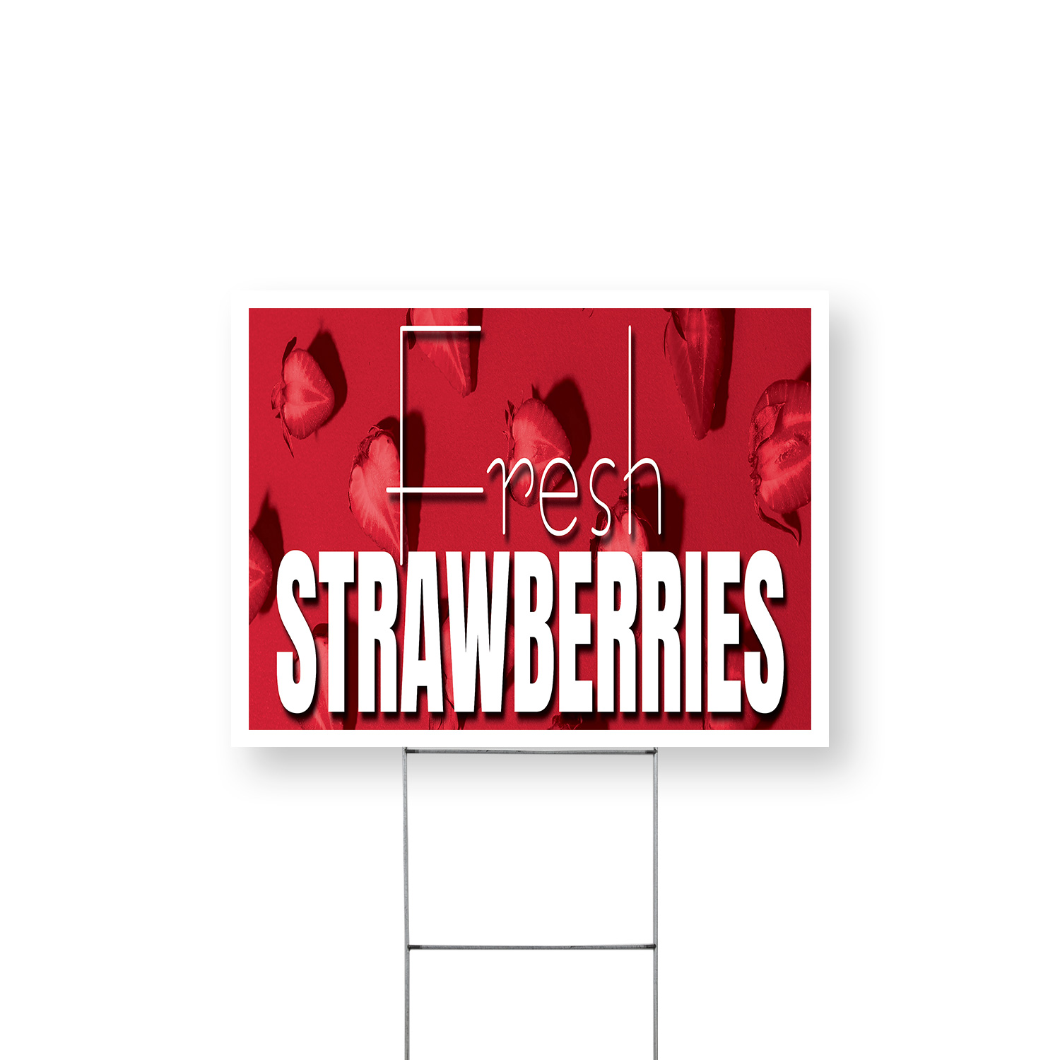 Fresh Strawberries Yard Sign 12 Inch x 16 Inch Double Sided ...