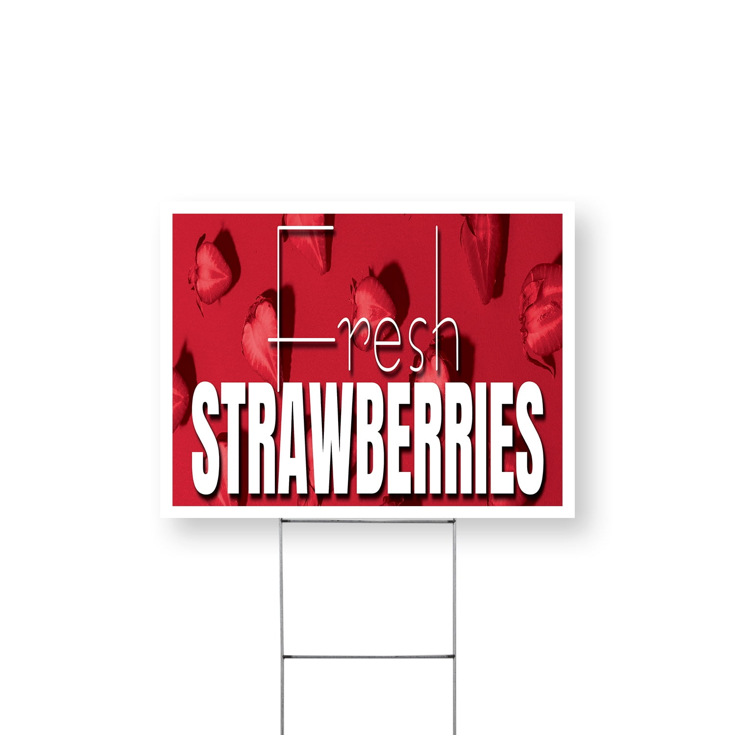 Fresh Strawberries Yard Sign 18 Inch x 24 Inch Single Sided ...