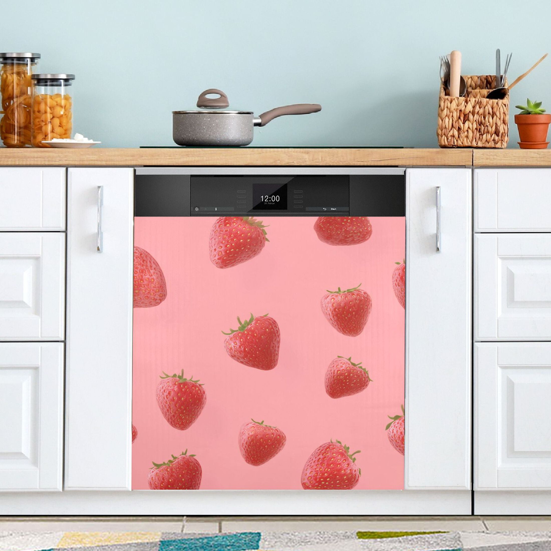 Fresh Strawberry Dishwasher Magnet Refrigerator Magnetic Cover Washing ...
