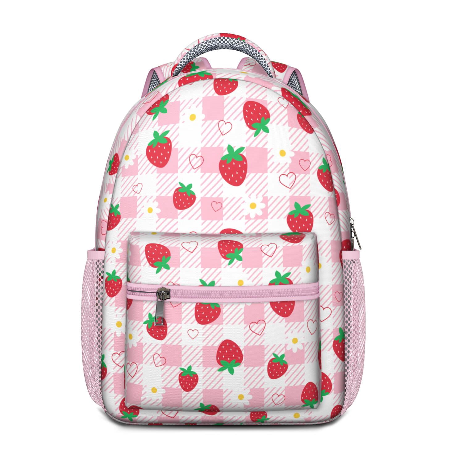 Fresh Strawberry Kids School Backpack with Cute Red Sweet Fruity Berry ...