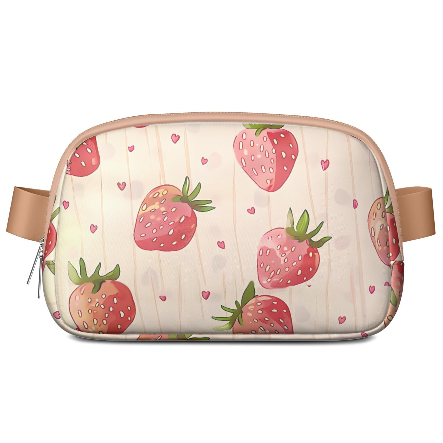 Fresh Strawberry Print Waist Bag – Kawaii Red Berry Fanny Pack with ...