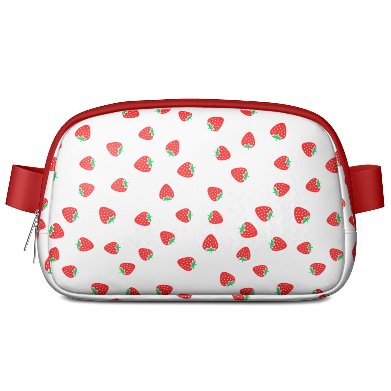 Fresh Strawberry Print Waist Bag – Kawaii Red Berry Fanny Pack with ...