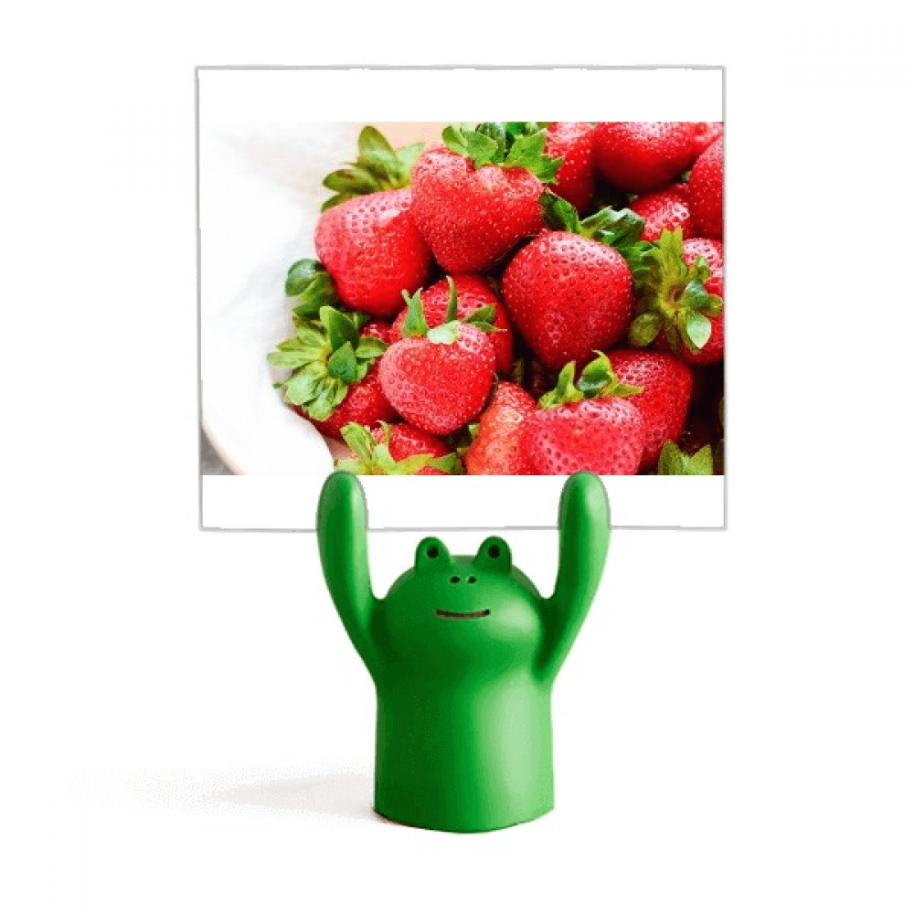 Fresh Strawberry Red Fruit Picture Memo Holder Cartoon Animal Frog ...