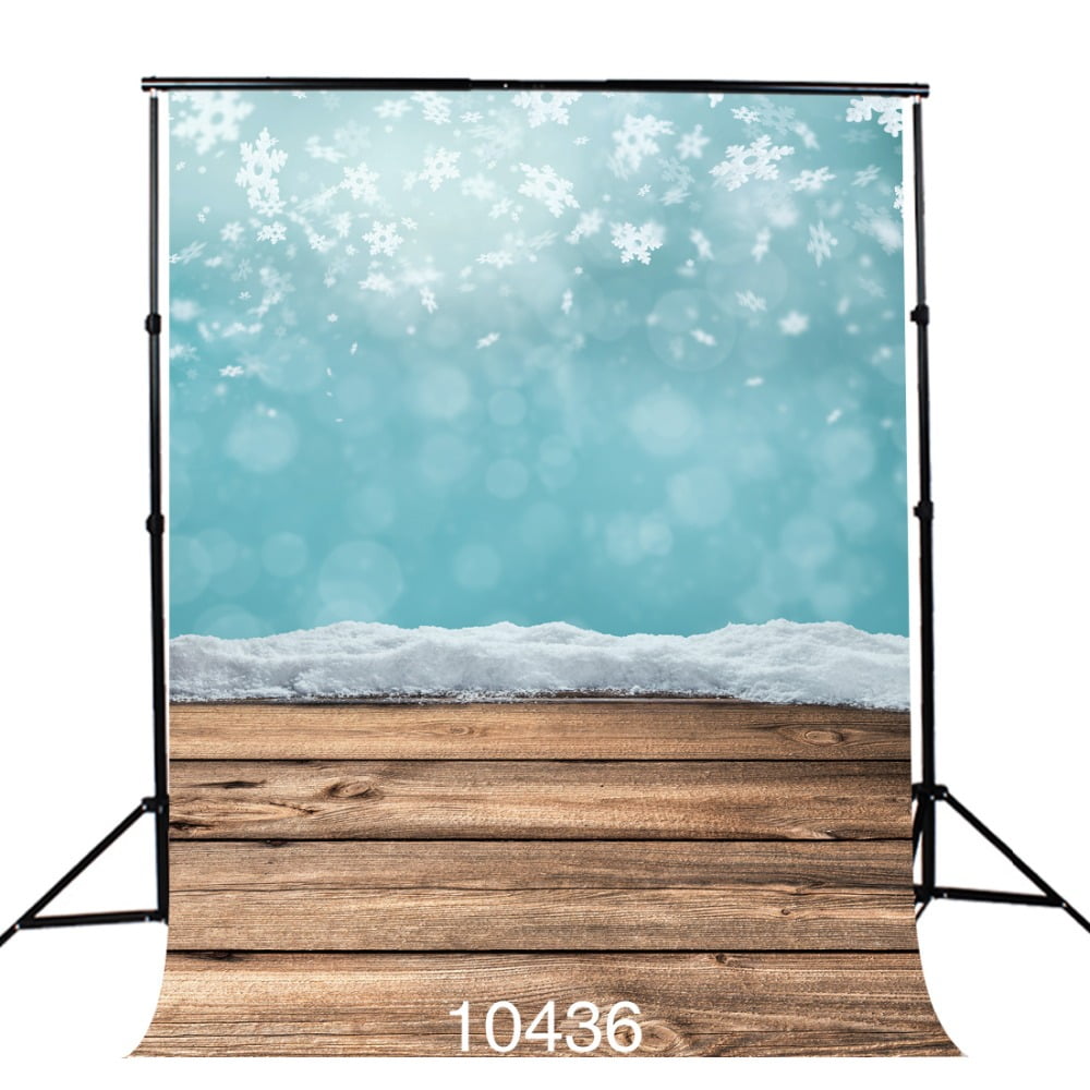 Fresh Style Photography Backdrops Snowflakes Wooden Floor Solid Color ...