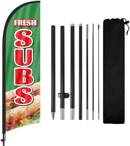 Fresh Subs Advertising Swooper Flag , Fresh Subs Feather Flags with ...