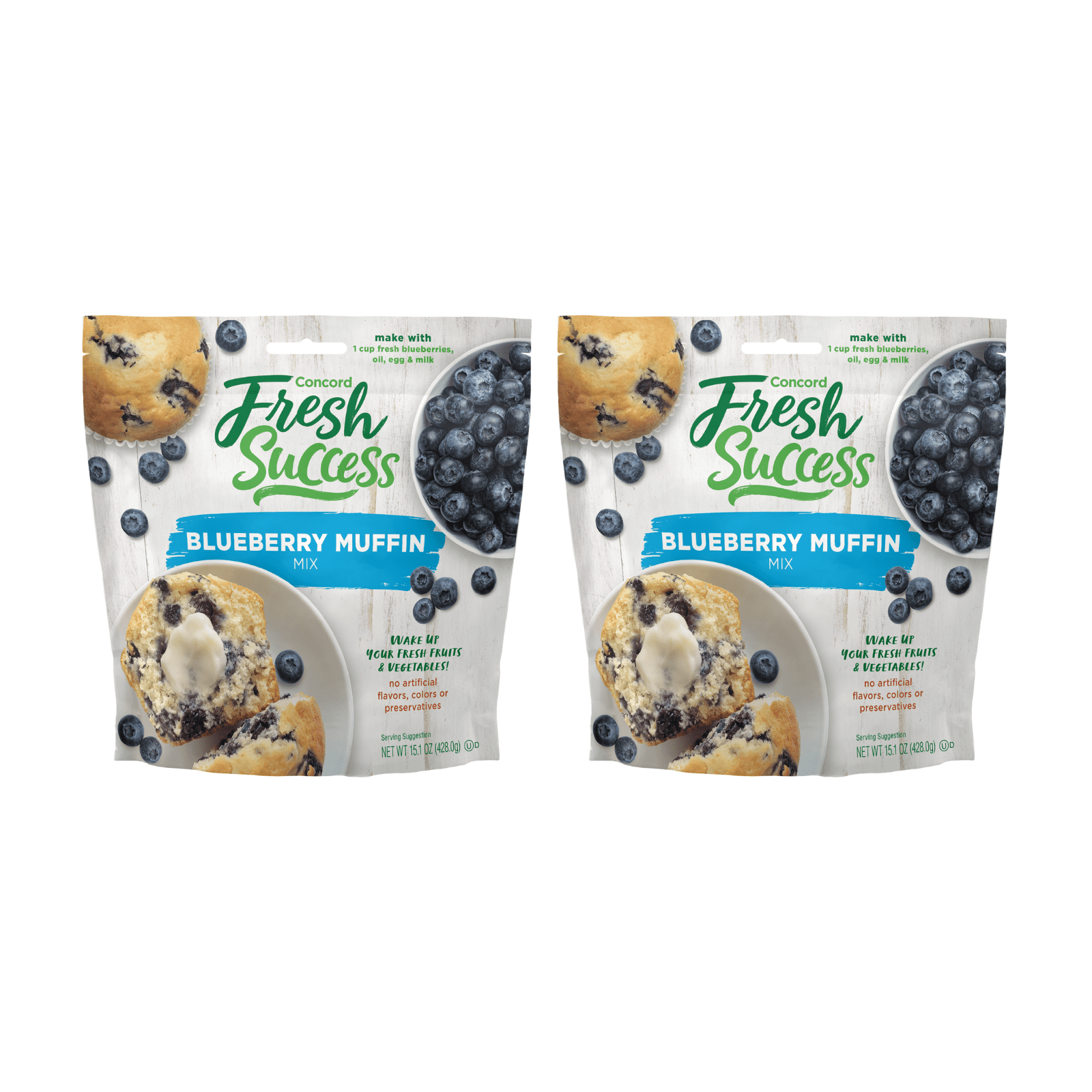 Fresh Success Blueberry Muffin Mix, 15.1 oz (Pack of 2) - Walmart.com