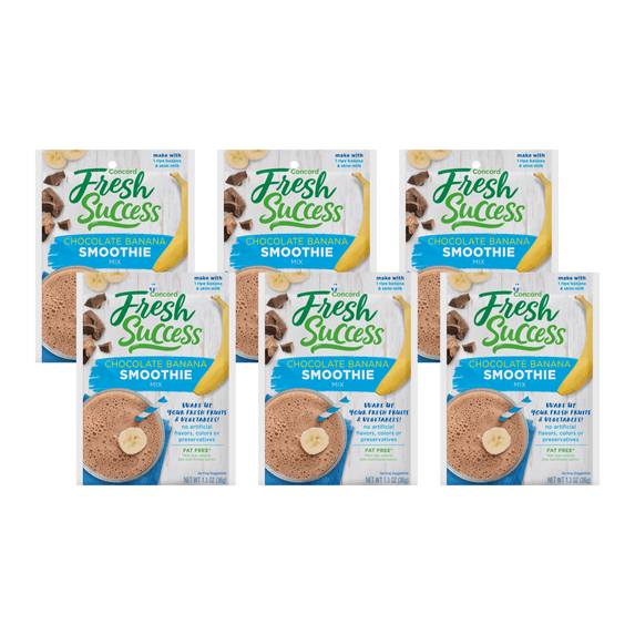 Fresh Success Chocolate Banana Smoothie Mix, 1.3 oz Pack of 6, No ...