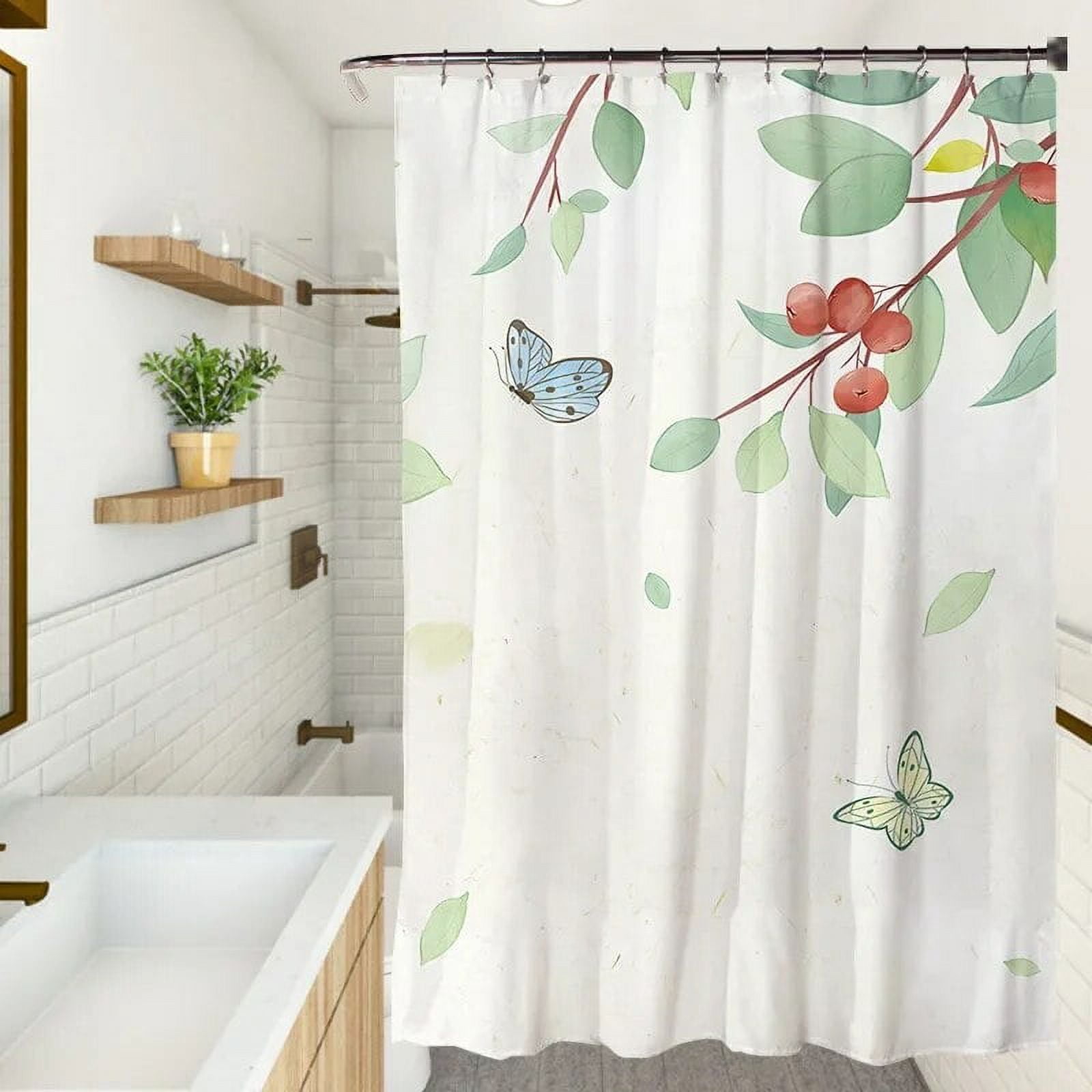 Fresh Summer Simple Yellow Sunflower Shower Curtain with Waterproof ...