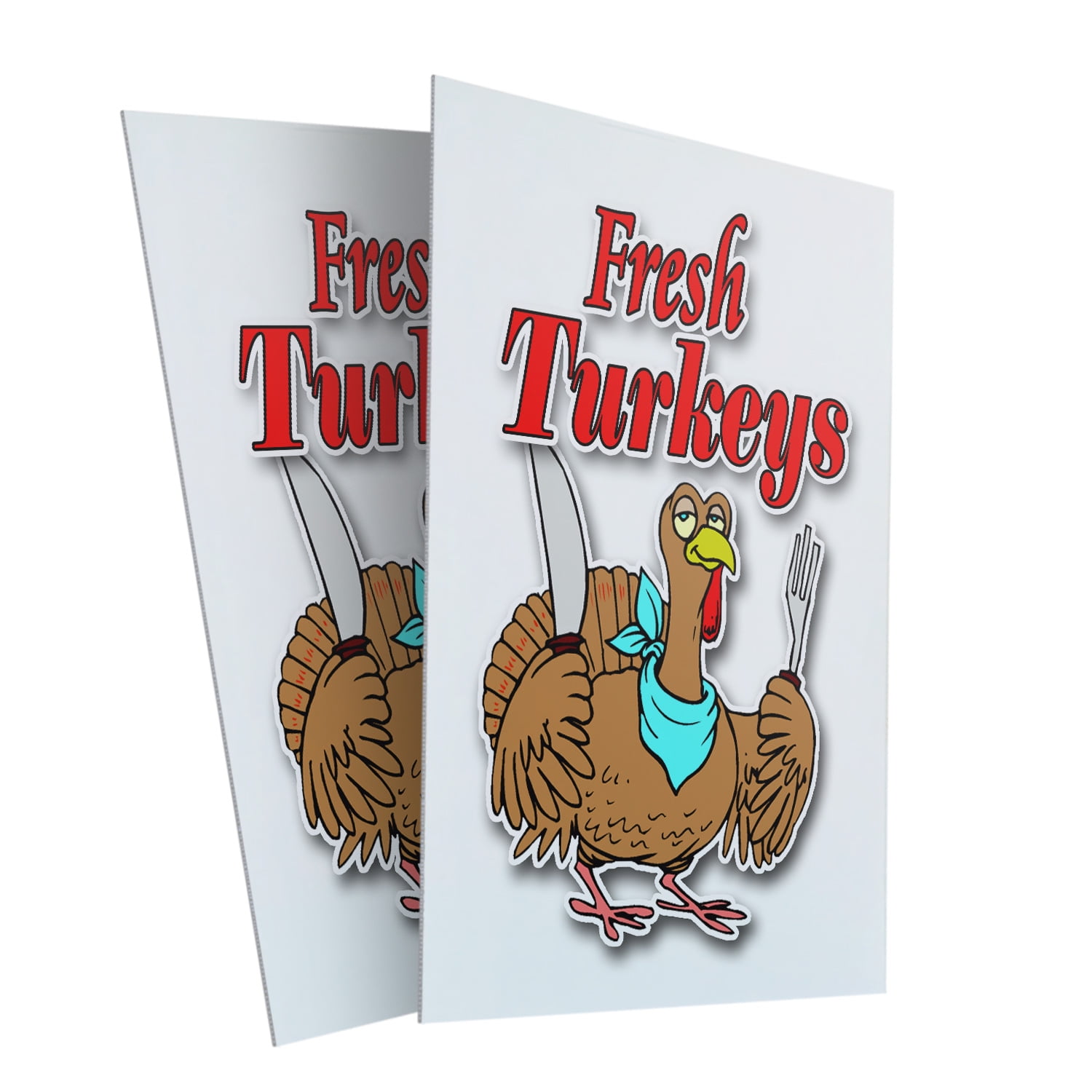 Fresh Turkeys (2-PACK) 24" x 36" Plastic Signs | Sign Insert 4mm ...