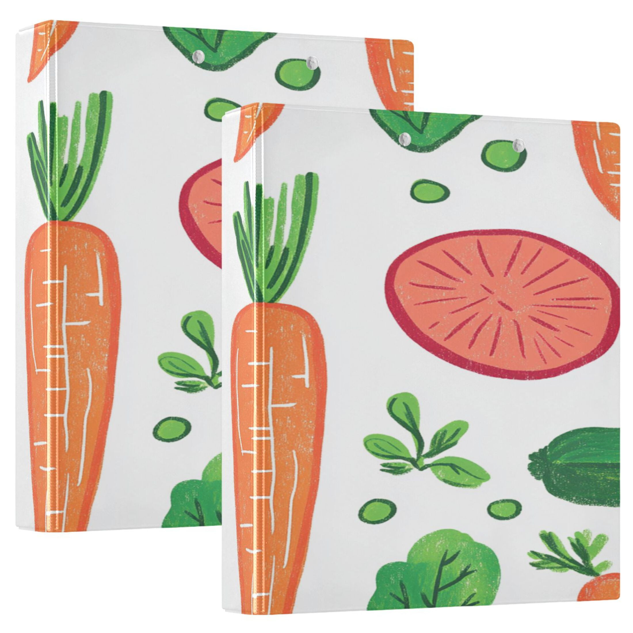 Fresh Vegetable Medley 12.4x10.6in PVC Round Ring Binder, D-Ring 3-Hole ...