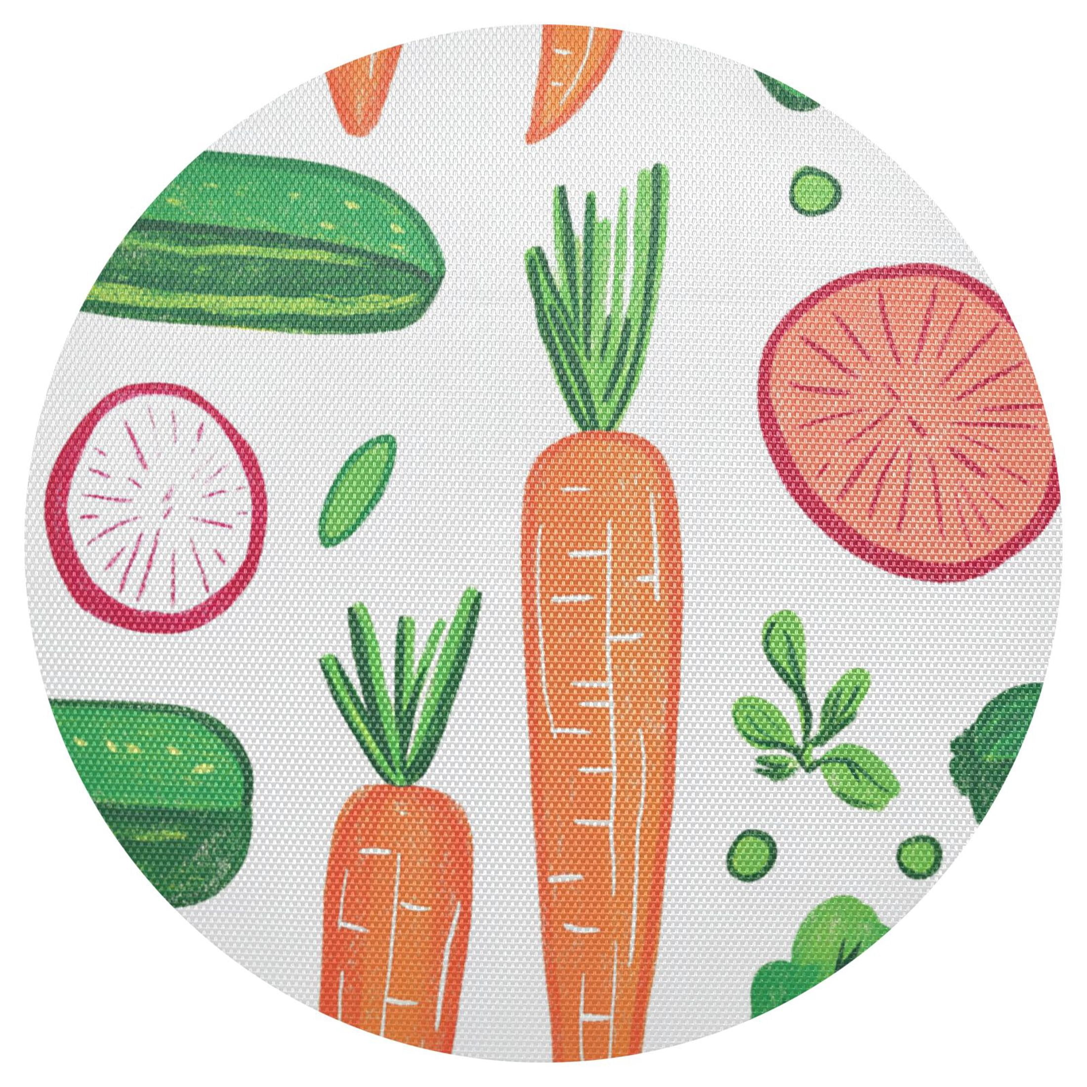 Fresh Vegetable Medley 4-Piece 15.4in Heat-Proof PVC Plate Mats, Easy ...