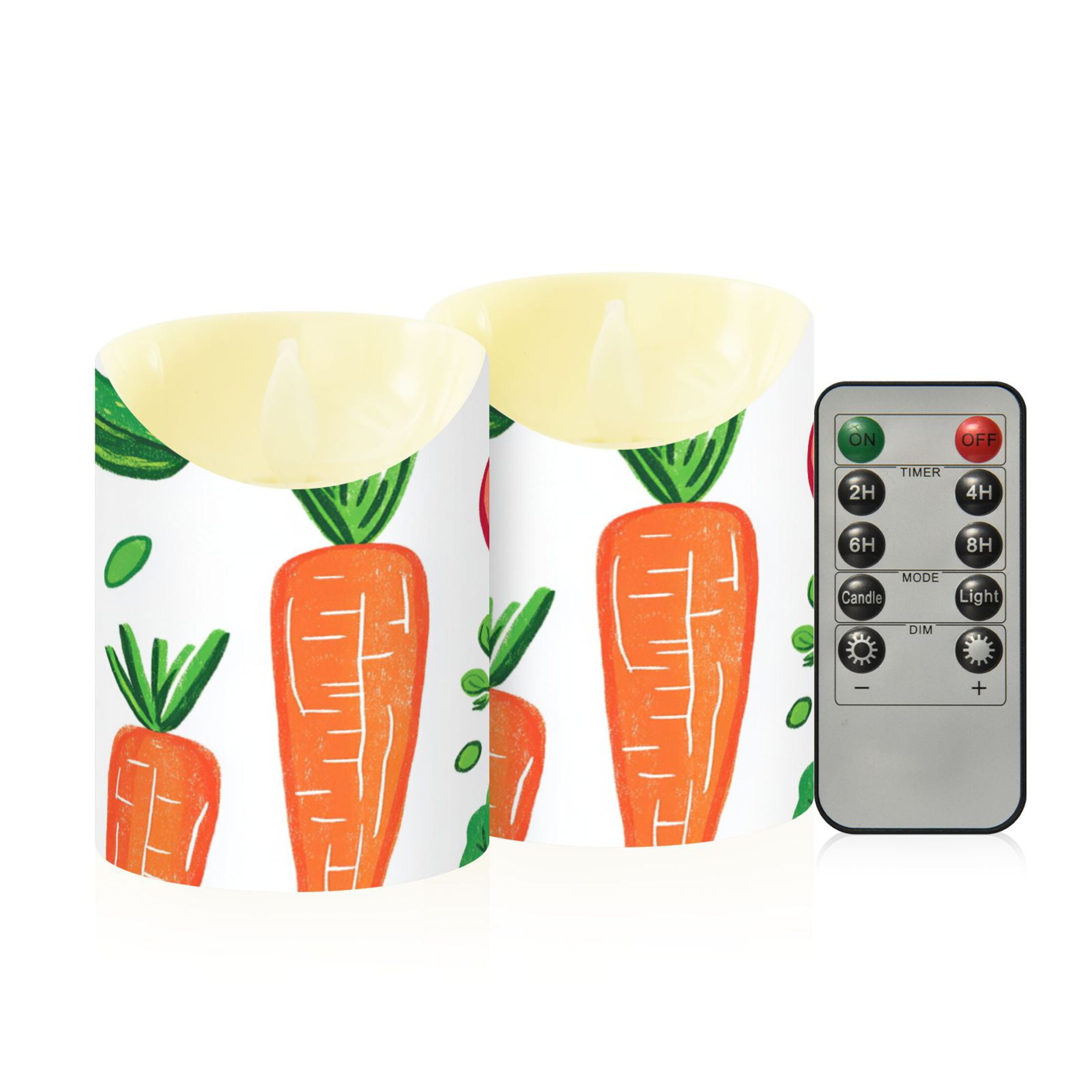 Fresh Vegetable Medley Flameless Candles 2 PCS with Remote Realistic ...