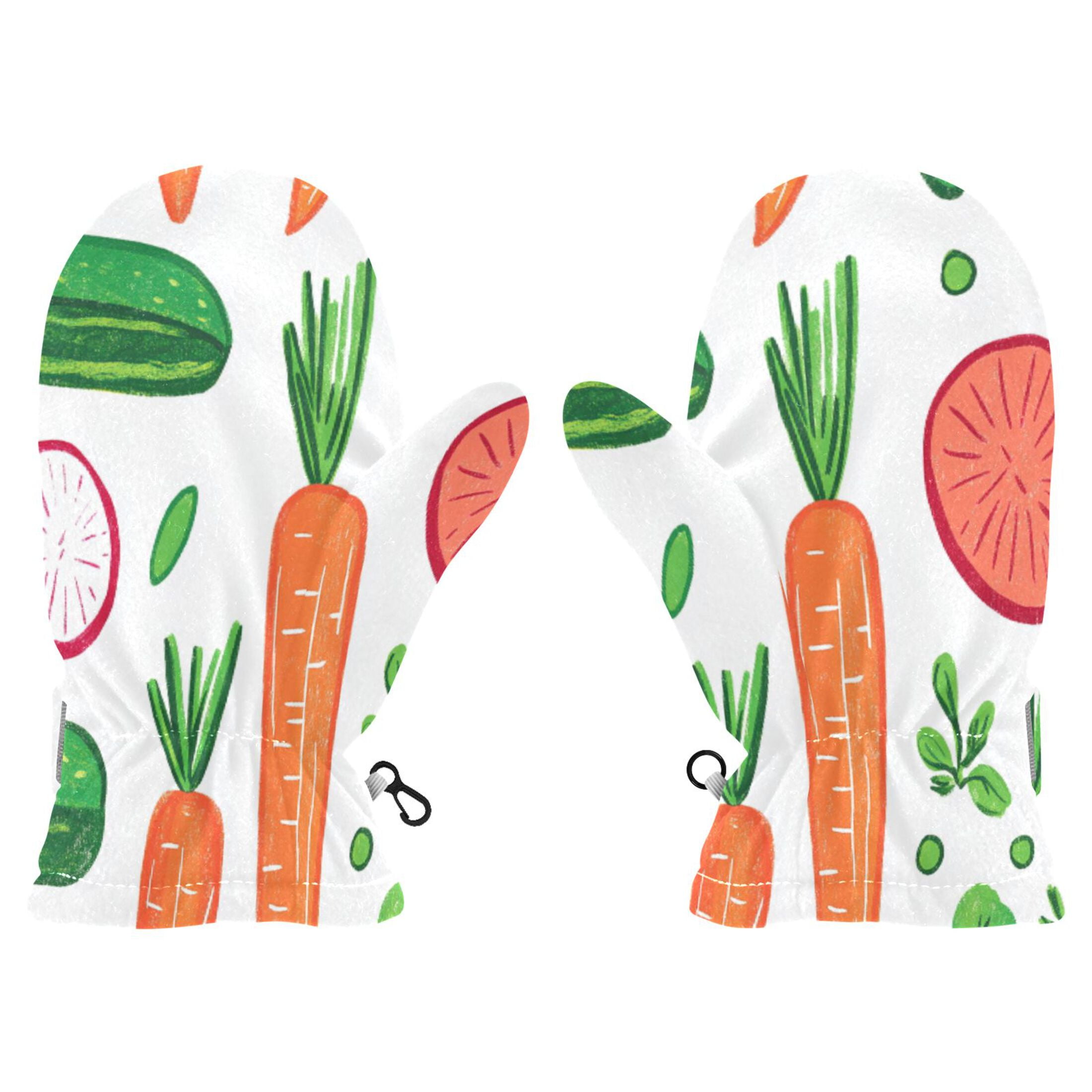 Fresh Vegetable Medley Witch Cauldron Pattern Cold Weather Mittens Cozy ...
