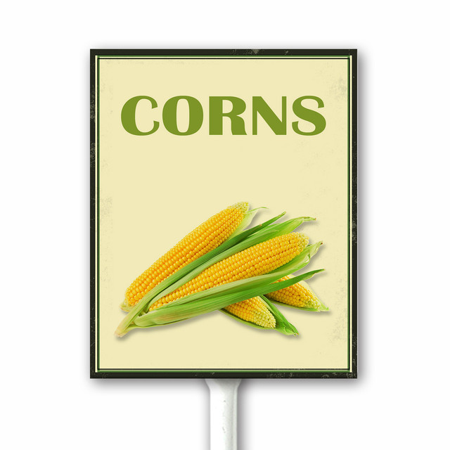 Fresh Vegetable Signs For Garden Corns Yard Sign With Metal Stake ...
