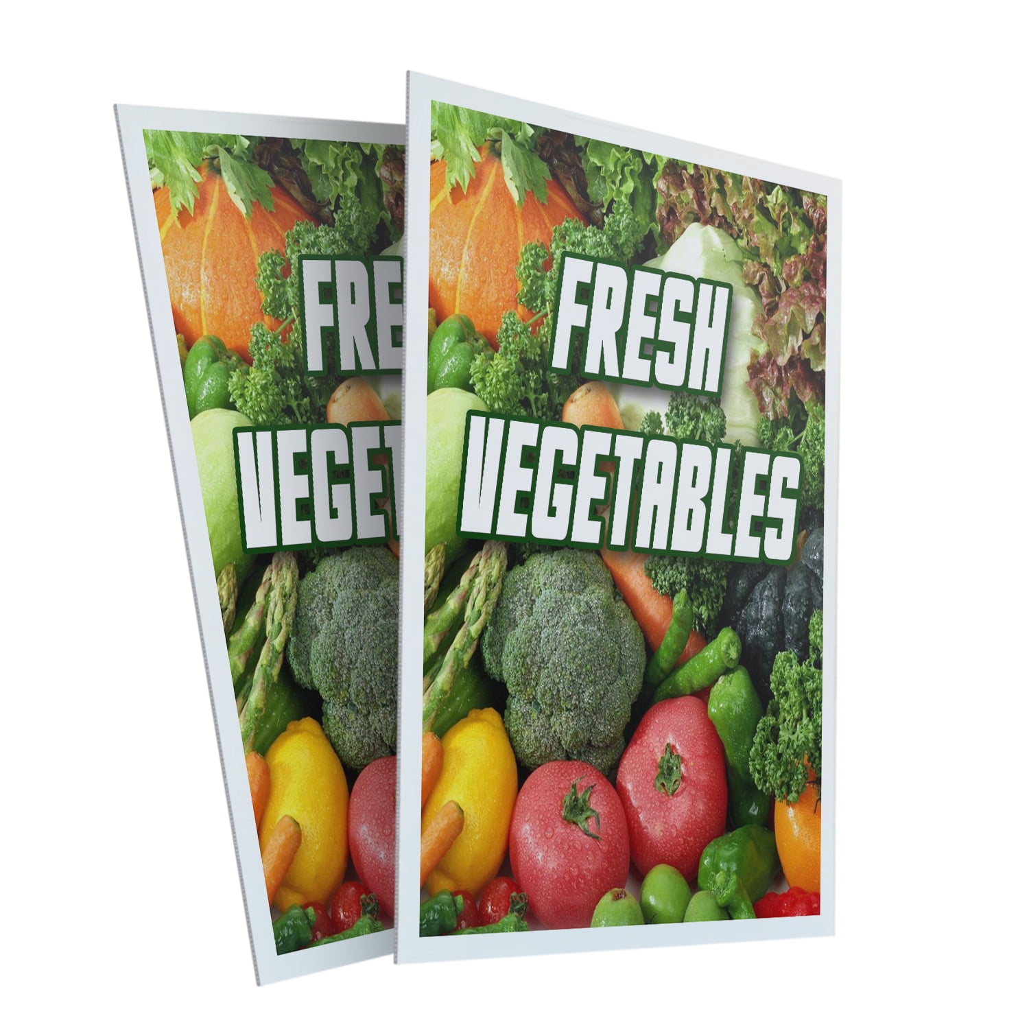 Fresh Vegetables (2-PACK) 24" x 36" Plastic Signs | Sign Insert 4mm ...