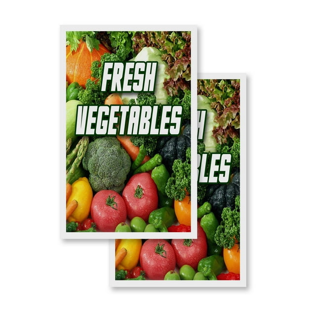 Fresh Vegetables (2-PACK) 24" x 36" Vinyl Decals | Sign Insert Peel ...