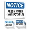 Fresh Water (Non OSHA Notice Rigid Plastic Sign 14 Inch x 10 Inch - 10 ...