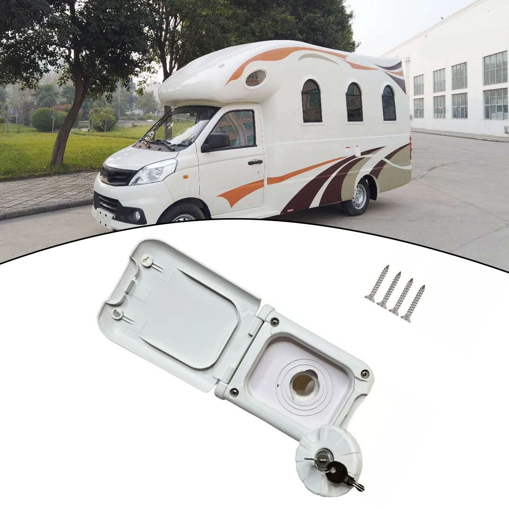 Fresh Water Tank Locking Inlet Filler Cap White Lid Motorhome Campervan ...