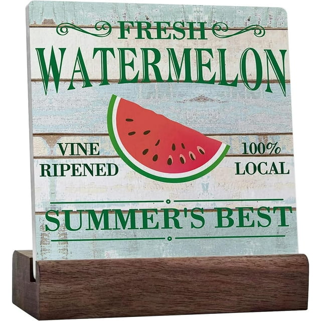 Fresh Watermelon Ceramic Table Sign Desk Decor For Home Summer Kitchen ...