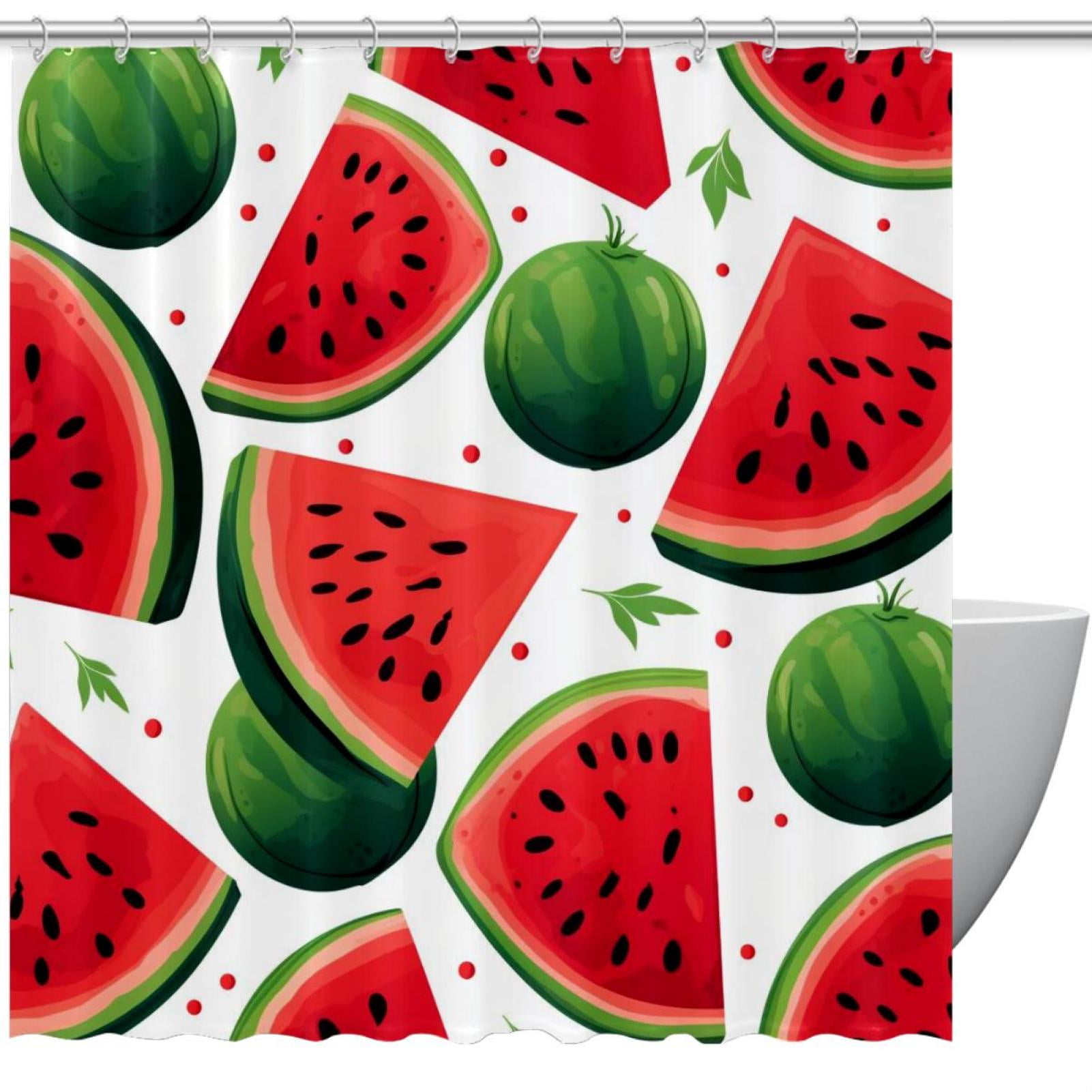 Fresh Watermelon Shower Curtain for Bathroom, Aesthetics Patterns ...