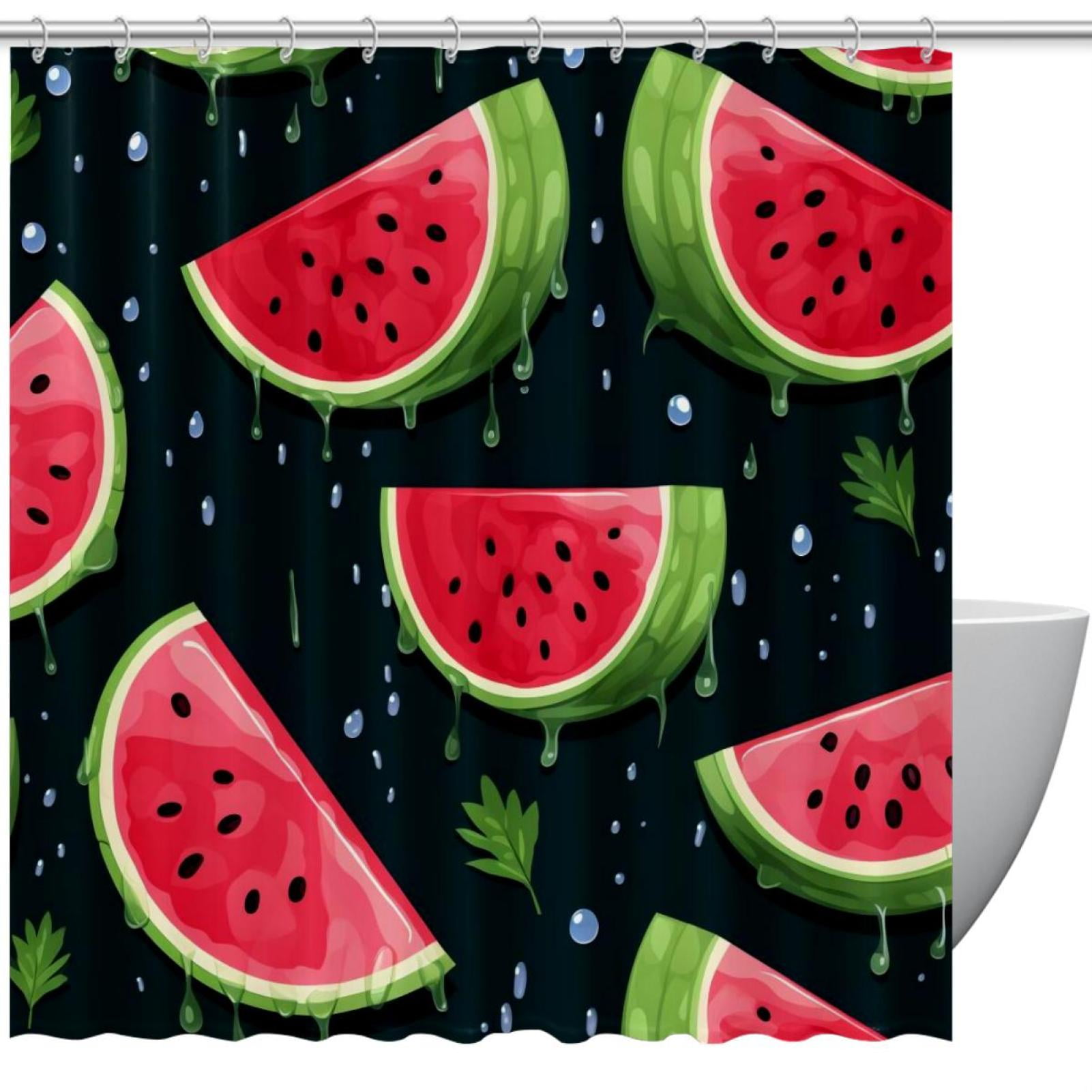Fresh Watermelon Shower Curtain for Bathroom, Aesthetics Patterns ...