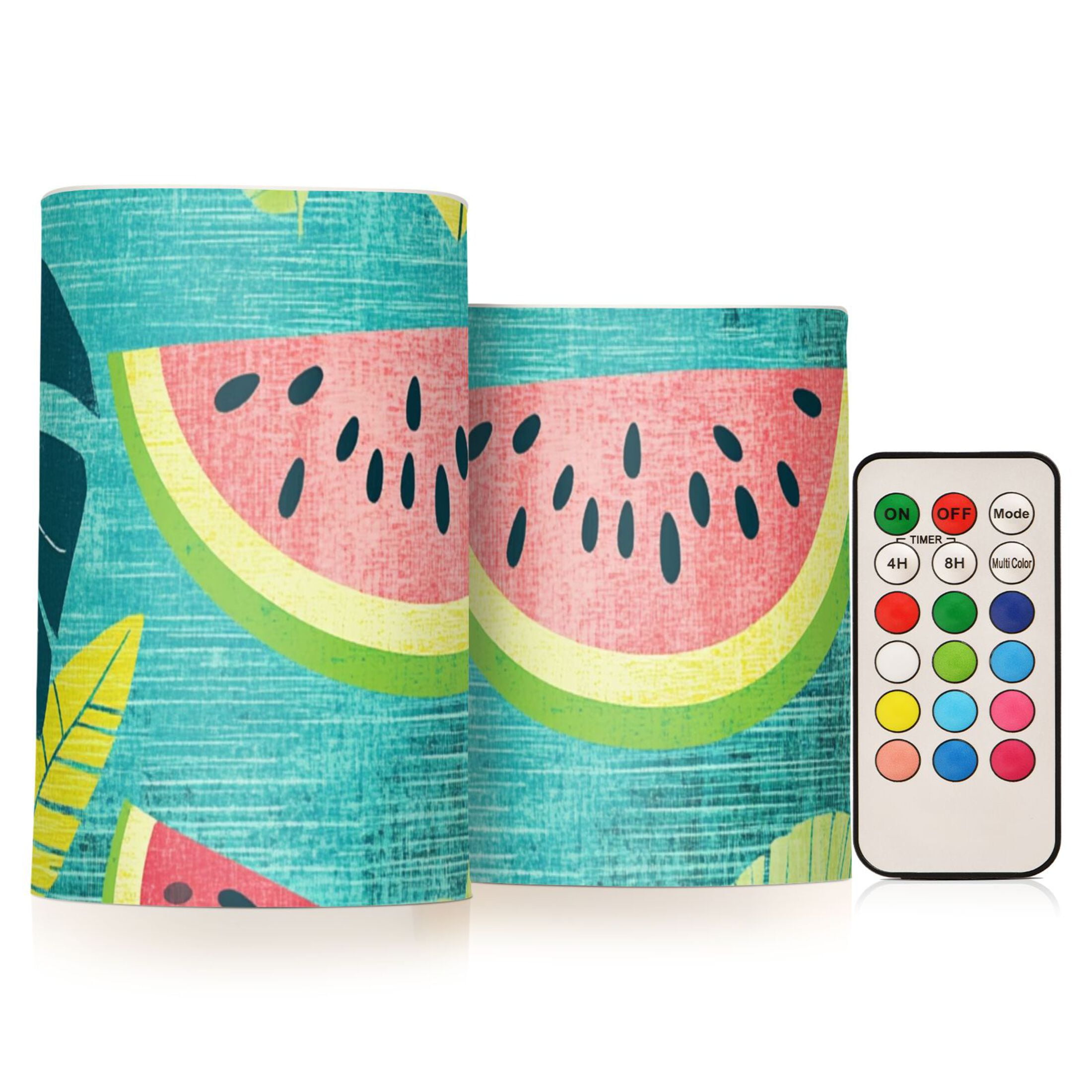 Fresh Watermelon and Leaves Flickering Flameless Candles Battery ...