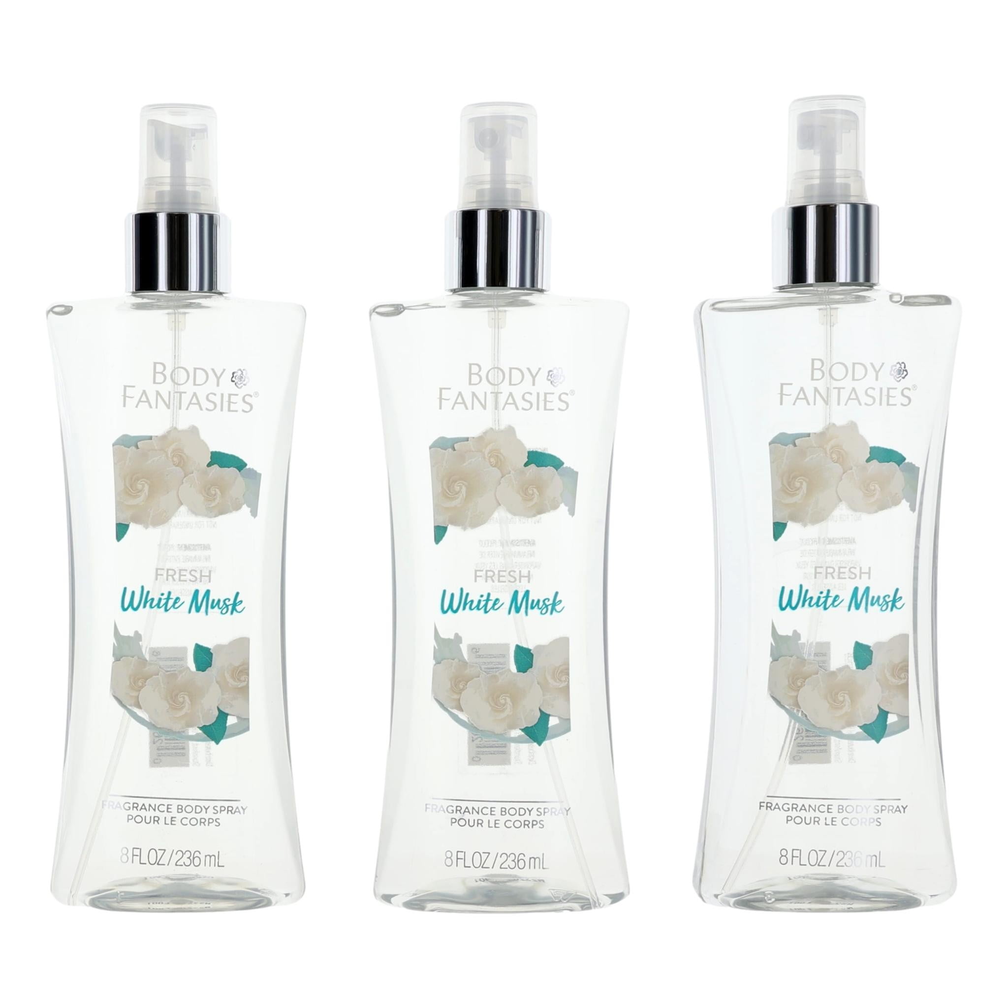 Fresh White Musk by Body Fantasies, 3 Pack 8 oz Fragrance Body Spray ...