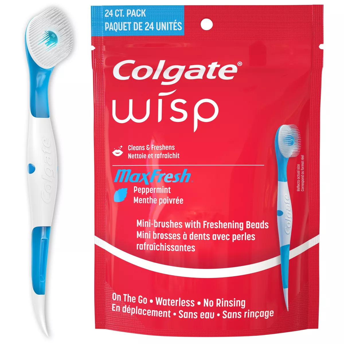 Fresh Wisp Disposable Travel Toothbrushes - Mini - Peppermint - Trial Size -24ct - Walmart.com